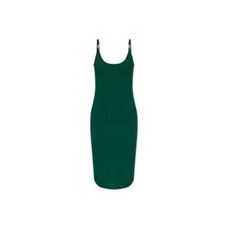 Versace Femme, Robes, Vert, Taille: 36 FR Mini-robe moulante en maille jacquard V Allover