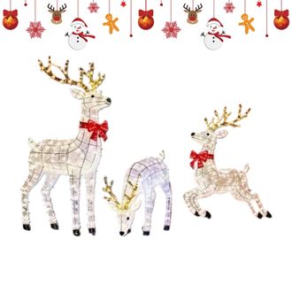 Generico Reno beleuchtet - realistische LED-Weihnachtslampe aus ABS, wasserdichte Dekoration f&uuml;r den Weihnachtshof, 40 x 20 cm, beleuchtetes Rentier, flach, mi