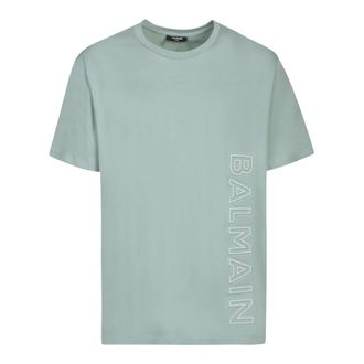Balmain Homme, Tops, Vert, Taille: L Logo Cotton T-shirt