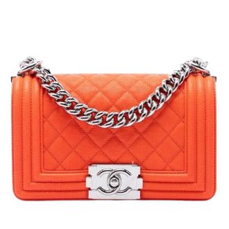 Chanel Pre-owned Quilted Caviar Leather Crossbody Bag - - Pre-owned - Damen - Orange - ONE SIZE