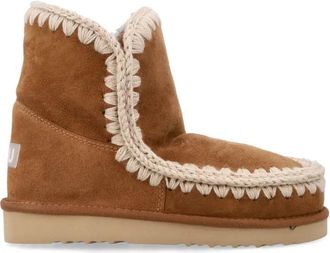 Mou Stiefel - Eskimo 18 Sheepskin Boots With Crochet Stitching - Gr. 38 (EU) - in Braun - f&uuml;r Damen