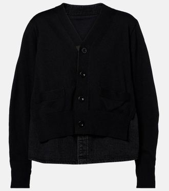 sacai Cardigan aus einem Baumwollgemisch