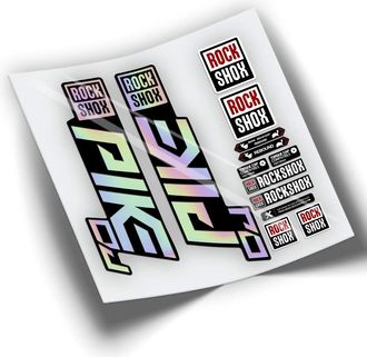 Generico Ref: VP384 Aufkleber, kompatibel mit Rock-Shox PIKE DJ 2021-2025 MTB, Sticker, Aufkleber, Aufkleber für Mountainbikes (holografisch)