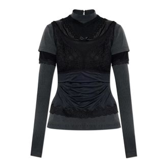 Balenciaga Top mit Stehkragen - - Tops - Damen - Schwarzk - 2XS