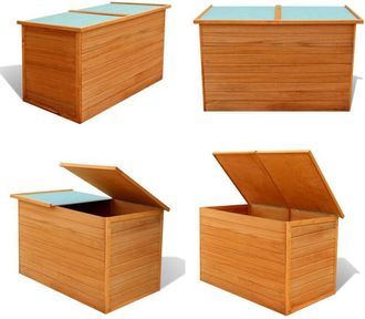 vidaXL Garten-Aufbewahrungsbox 126x72x72 cm Holz - Holz Gartenbox - Gartenaufbewahrung - Wetterfest - Tannenholz Box - Outdoor Möbel - Home & Living