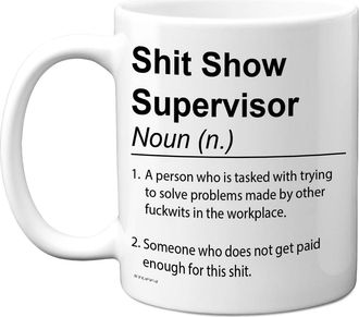 Stuff4 Tasse mit Aufschrift Supervisor - Geschenk f&uuml;r Vorgesetzte von Freund und Kollegen, unh&ouml;fliche Scherzgeschenke, 325 ml, Keramik, sp&uuml;lmaschinenfest, Pr