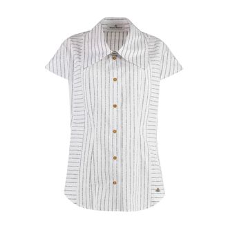 Vivienne Westwood Femme, Blouses et Chemises, Blanc, Taille: 38 FR Chemise en coton imprim&eacute;