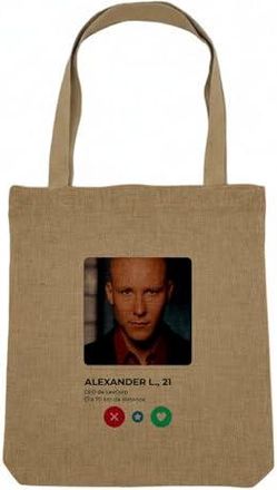 Fabulous Sac Shopping Tote Bag Aspect Lin - Alexander Lex R&eacute;seau Social Rencontre Amour BD - Sac de Courses Toile Epaisse 360g Beige Naturel Cabas Port&eacute; Epaule