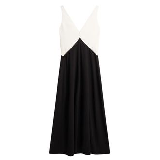 Ted Baker Schwarzes Midikleid Von Ted Baker Sucre Mit Kontrasteins&auml;tzen