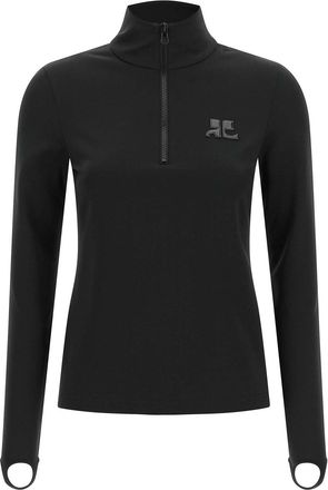 Courr&egrave;ges Rundhalspullover - Schwarz