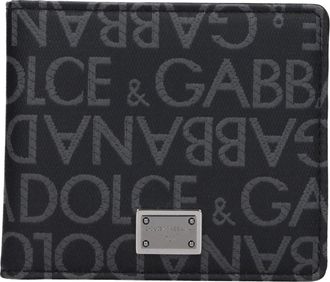 Dolce & Gabbana Hommes Portefeuille Tissu Noir/Gris
