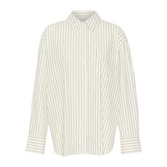 Gestuz Wei&szlig;es Pinstripe Oversized Hemd - - Blouses & Shirts - Damen - Mehrfarbig - M