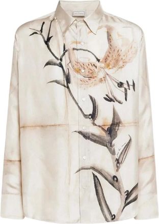 Pierre-Louis Mascia Femme, Blouses et Chemises, Beige, Taille: 40 FR Pantalon en soie imprim&eacute;e