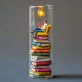 Generic Leser-Nachtlicht, LED-Harz gebeizte gestapelte B&uuml;cher Lampe, gestapelte B&uuml;cher Lichter, 3D-Miniatur-B&uuml;cherlampe, winziges B&uuml;cherregal, Bibliothek, Sta