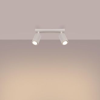 Sollux Lighting Deckenlampe Deckenleuchte Deckenstrahler Aluminium LED-Glühbirne 3000K warmes Weiß Licht 2 Flammig 30 x 6,5 x 16,5 cm GLOOW Beige