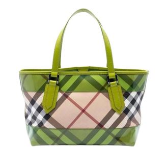 Burberry Sac cabas en toile Pre-owned - Femme - Pre-owned - Vert - Taille: ONE Size