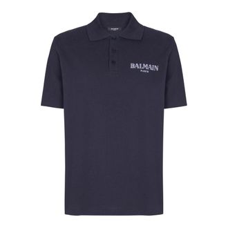 Balmain Vintage besticktes Baumwoll-Poloshirt - - Tops - Herren - Blau - L