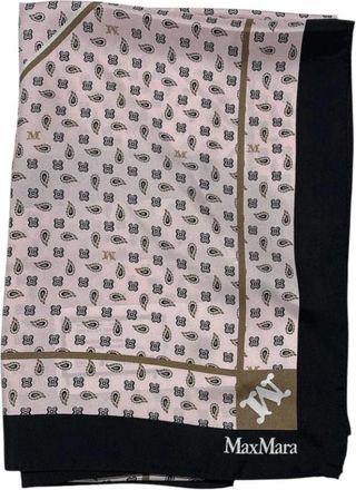 Max Mara Femme, Accessoires, Multicolore, Taille: ONE Size Foulard Carr&eacute; Oversize en Soie Imprim&eacute;e