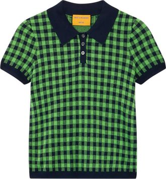 Guest In Residence Femme, Tops, Vert, Taille: 40 FR Gingham Shrunken Polo