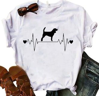 Keephen Maman Chat Maman Chien T-Shirts pour Femmes Patte de Chat Patte de Chien Impression 3D T-Shirt Manches Courtes Col Rond Animal de Compagnie Amoureux G