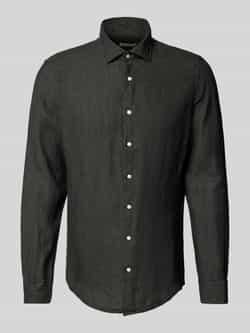 Seidensticker Slim Fit Business-Hemd aus Leinen mit Kentkragen