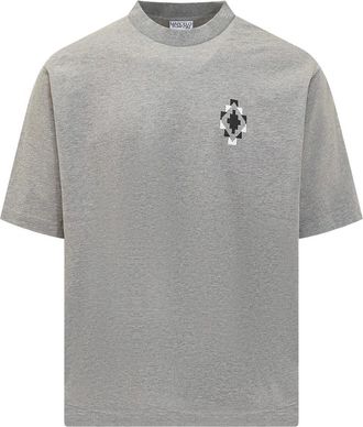 Marcelo Burlon Homme, Tops, Gris, Taille: XS Bandana Cross T-Shirt