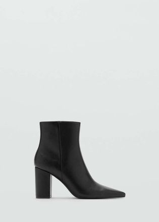 Mango Bottines pointues talon bloc noir - Femme - 42 - MANGO