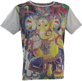 Guru Shop Guru-Boutique, T-Shirt Miroir, Ganesh/Gris, Ducoton, Size:XXL, T-Shirts