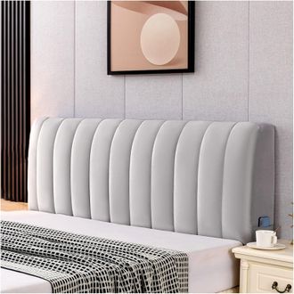 Generic Samt-Kopfteilbezug for Doppelbett - Dick gesteppter Schutz for Elegante, waschbare Schlafzimmerdekoration(Light Gray,200x75cm/79x30in)