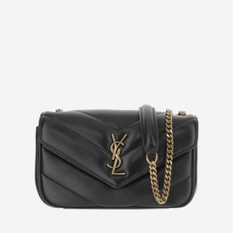 Saint Laurent Womens Shoulder Bag Loulou Mini Leather Black Lambskin