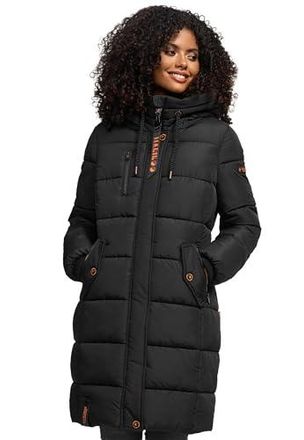 Marikoo B941 Manteau dhiver matelass&eacute; &agrave; capuche pour femme, Noir, XS