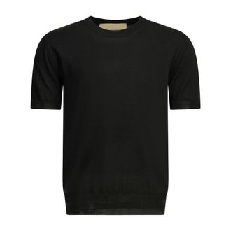 Valentino Kurzarm-Strickpullover - - Knitwear - Herren - Schwarzk - XL