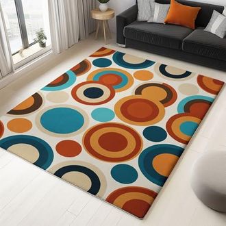 Generic Tapis &agrave; Motif R&eacute;sum&eacute; G&eacute;om&eacute;trie Salon, Couleur Moderne Antid&eacute;rapant &agrave; Poils Courts Doux Chambre Poil Ras de Sol, Pas de Perte de Poils 140 x 200 cm