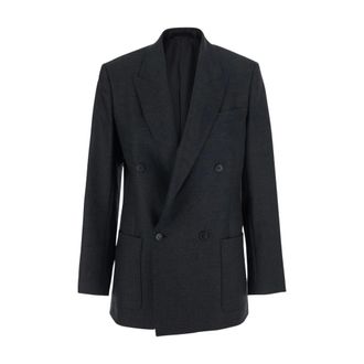 Mauro Grifoni Veste grise &agrave; revers pointus et fermeture crois&eacute;e en m&eacute;lange de laine pour femme - Femme - Vestes - Gris - Taille: 38 FR