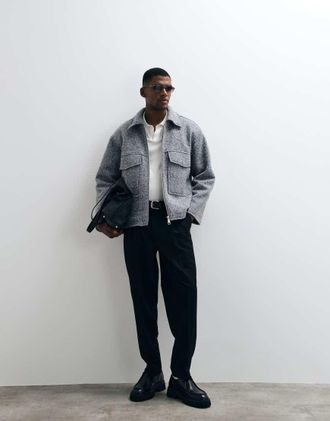 Redefined Rebel Miller - Veste coupe carr&eacute;e aspect laine - Gris