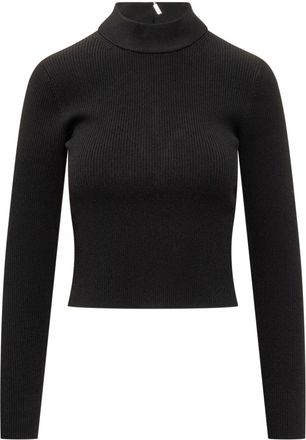 Michael Michael Kors pull en maille nervurée à col montant - Noir