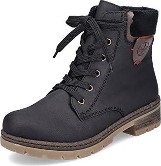 Rieker Femme Bottines Y7418, Dame Bottines à Lacets,Bottes,Chukka Boot,Bottes Courtes,Bottes à Lacets,Noir (Schwarz / 00),41 EU / 7.5 UK