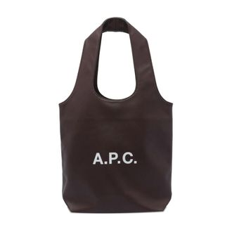 A.P.C. A.p.c., Femme, Sacs, Brun, Taille: ONE Size Sac &agrave; Bandouli&egrave;re Marron avec Logo Blanc