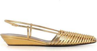 Giuseppe Zanotti Femme, Chaussures, Jaune, Taille: 38 1/2 EU Orsola Woven Pointed Sandal