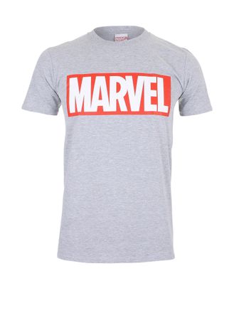 MARVEL Herren Core Logo T-Shirt, Grau, M EU