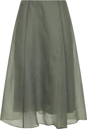 Brunello Cucinelli Femme, Jupes, Vert, Taille: 42 FR Crispy Aline Skirt