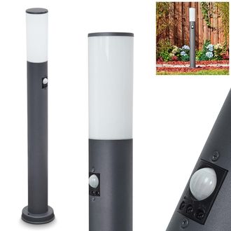 HOFSTEIN Wegeleuchte Caserta, Au&szlig;enwegeleuchte mit Bewegungsmelder aus Metall/Kunststoff in Anthrazit/Wei&szlig;, moderne Au&szlig;enleuchte f&uuml;r Garten, Au&szlig;enbereich, Hof,