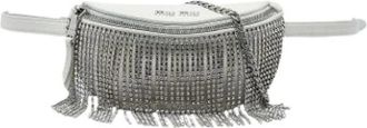 Miu Miu Sac banane pr&eacute;-poss&eacute;d&eacute; &agrave; franges en cristal - Femme - Pre-owned - Blanc - Taille: ONE Size