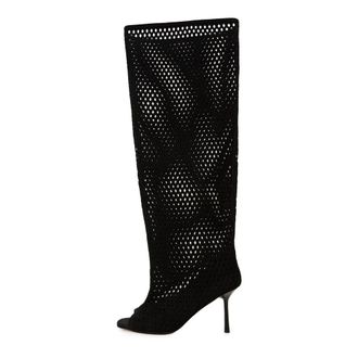 Cesare Gaspari Overknee-Stiefel mit Perforation - - Shoes - Damen - Schwarzk - 40 EU