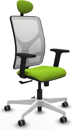 Piqueras y Crespo Drehstuhl mit Armlehnen, h&ouml;henverstellbare Lendenwirbelst&uuml;tze und festes Kopfteil, ausgestattet mit 3 Positionen und Schneideschaum, Wei&szlig;/Pistazie