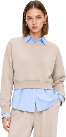 Kocca Femme, Pulls, Beige, Taille: 36 FR SweaT-shirt Court avec Chemise &agrave; Col