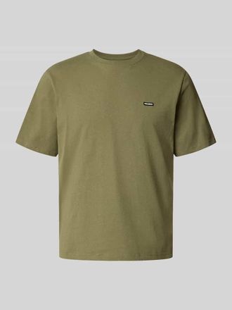 Review T-Shirt mit Label-Patch und Rundhalsausschnitt
