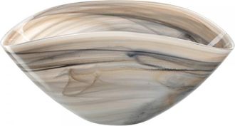 Leonardo Schale 27x15 cm, Geschleudertes Glas, Beige, Schwarz, Rustikal, Dekoschale