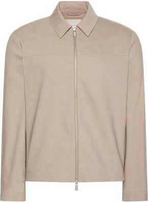 Calvin Klein Blouson zipp&eacute; droit en lin m&eacute;lang&eacute;