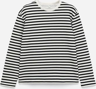 Arket Langarmpullover Aus Baumwollfleece -Wei&szlig;